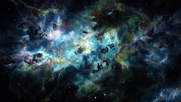 Flying through nebula in space, animation - Stock Video Footage - Dissolve