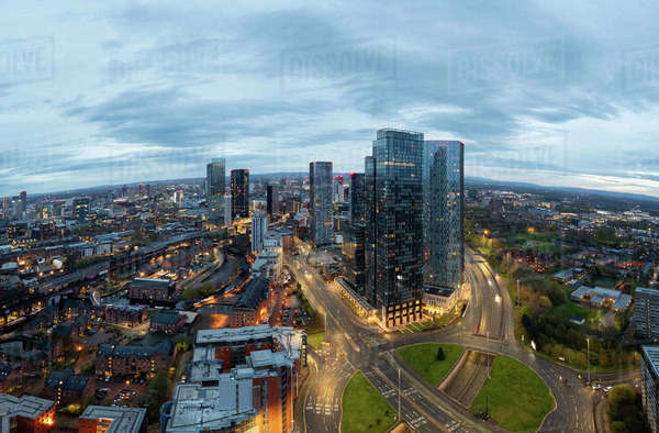 The Sunrises over Deansgate Square, a residential skyscraper cluster on ... The Sunrises over Deansgate Square, a residential skyscraper cluster on ...