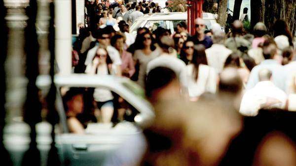August 22: Crowds multi ethnic people walking on city streets August 22 ...