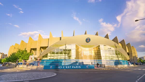 Paris, France - The PSG Parc des Princes football stadium during the ...