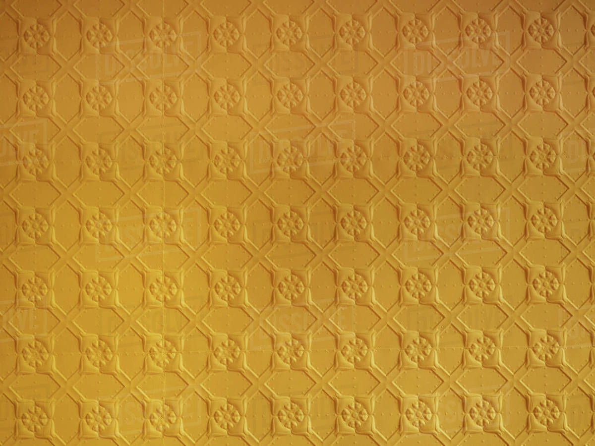 Yellow pressed tin ceiling - Royalty-free Stock Photo | Dissolve