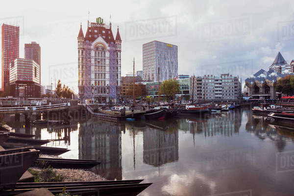 Netherlands, Rotterdam, Marina at sunset - Royalty-free Stock Photo ...