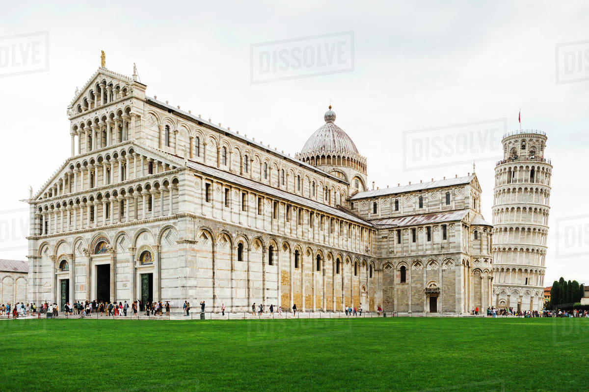 Italy, Tuscany, Pisa, Pisa Cathedral and Leaning Tower of Pisa ...