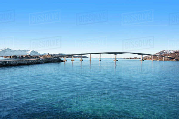 Bridge between islands in Tromso, Norway - Stock Photo - Dissolve