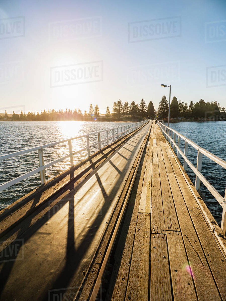 Pier at sunset on Victor Harbor in South Australia, Australia - Royalty ...