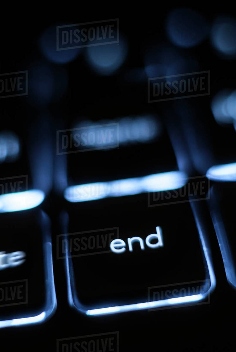 Illuminated 'end' key on keyboard - Royalty-free Stock Photo | Dissolve