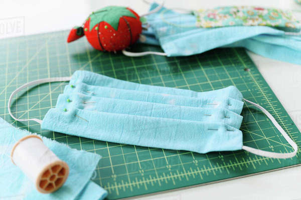 Making homemade cloth face masks - Royalty-free Stock Photo | Dissolve