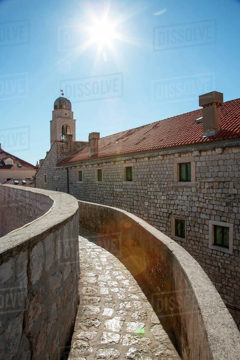 Croatia, Dubrovnik, Footpath in medieval fortress - Royalty-free Stock ...