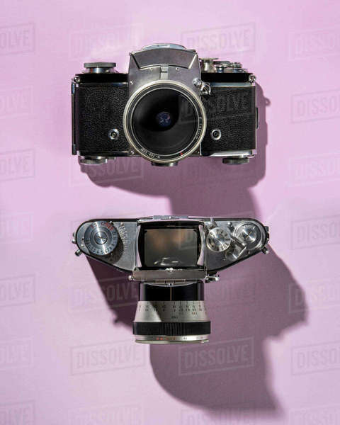 Top and front view of a retro 35mm camera - Royalty-free Stock Photo ...