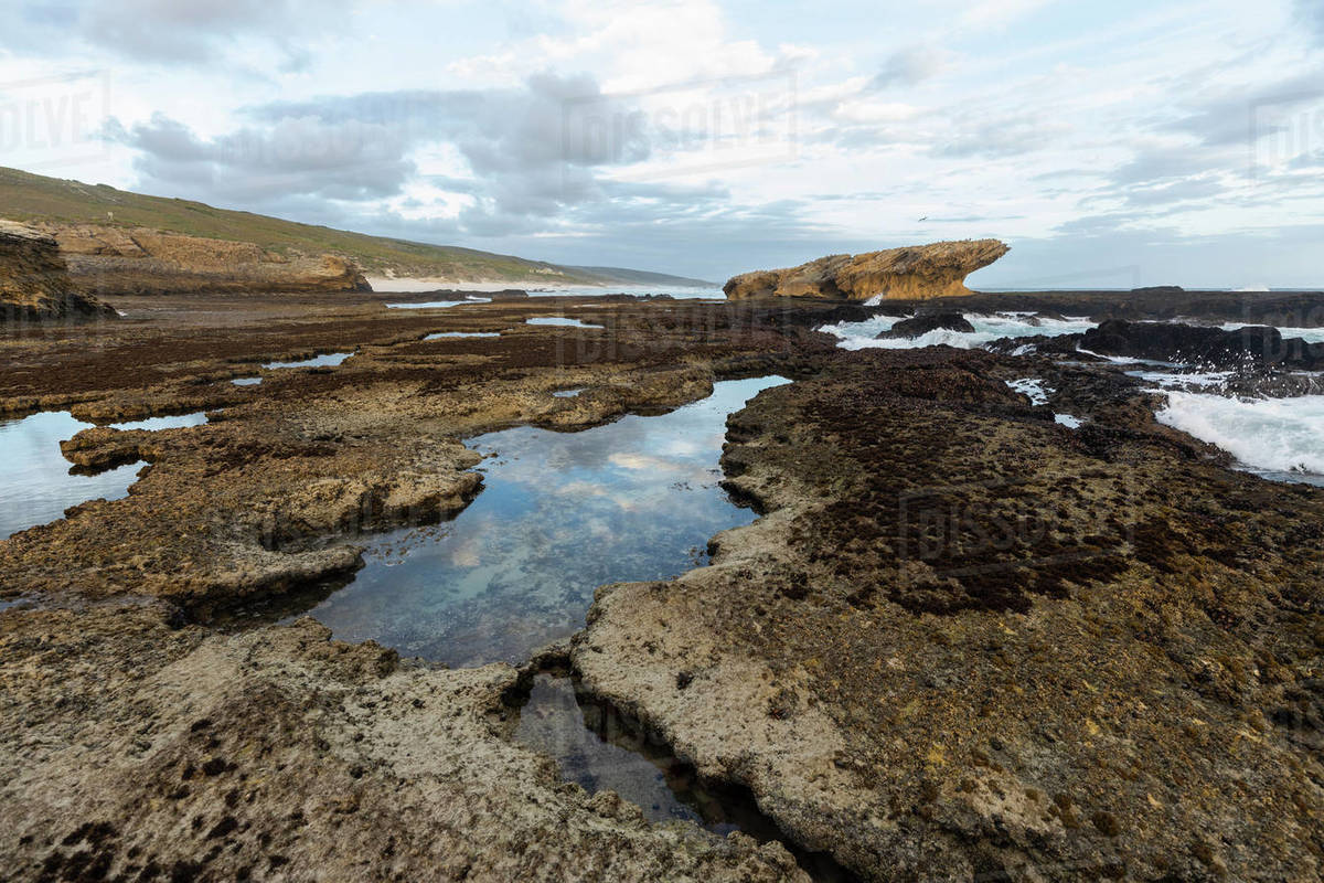 South Africa, Western Cape, Rock formations and tidal pools in ...