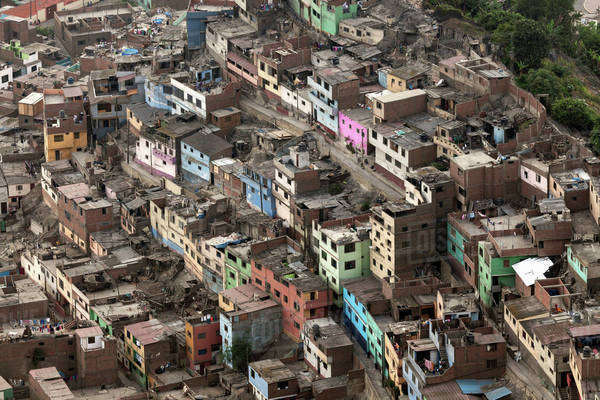 Aerial view to slums district - Royalty-free Stock Photo | Dissolve