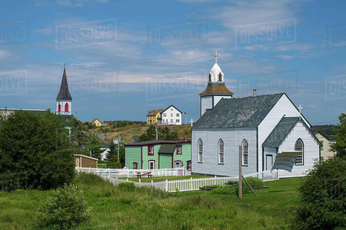 Canada, Labrador, Newfoundland, Trinity, Exterior of Trinity church in ...