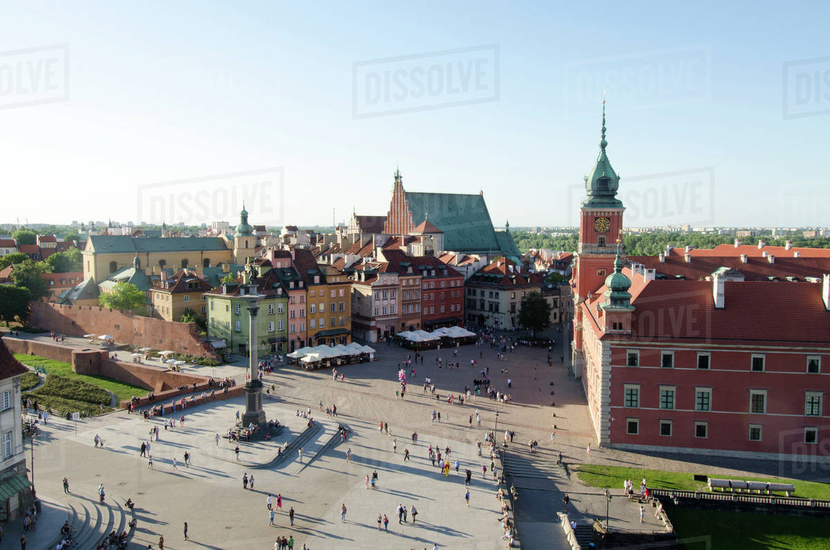 Elevated view of town square - Royalty-free Stock Photo | Dissolve
