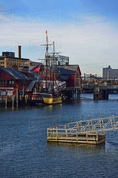 Tall ship moored in harbor - Royalty-free Stock Photo | Dissolve