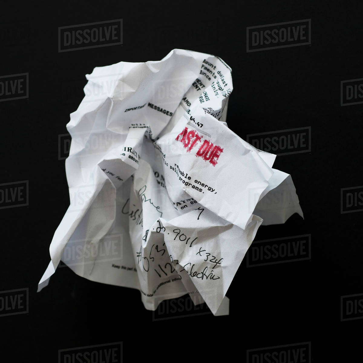 Studio shot of crumpled document - Royalty-free Stock Photo | Dissolve