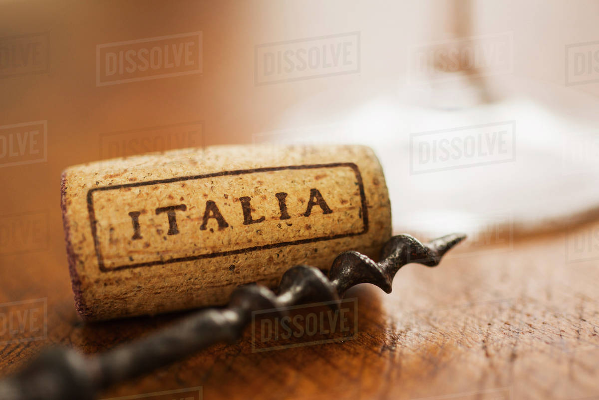 Cork with corkscrew - Stock Photo - Dissolve