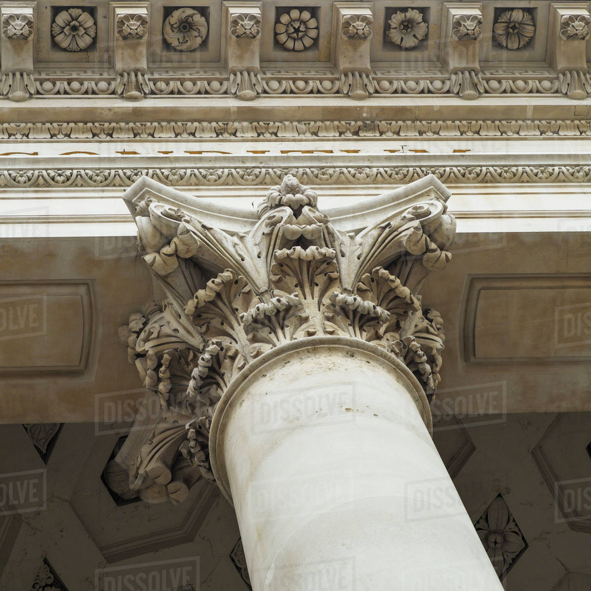UK, London, Royal Exchange, Detail of column - Royalty-free Stock Photo ...