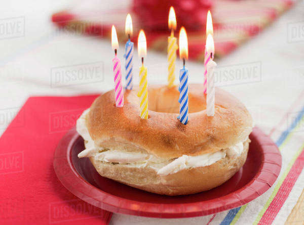 Bagel with candles - Royalty-free Stock Photo | Dissolve