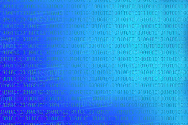 Blue background representing binary code - Stock Photo - Dissolve
