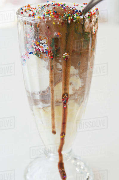 Studio shot of melting ice cream - Royalty-free Stock Photo | Dissolve