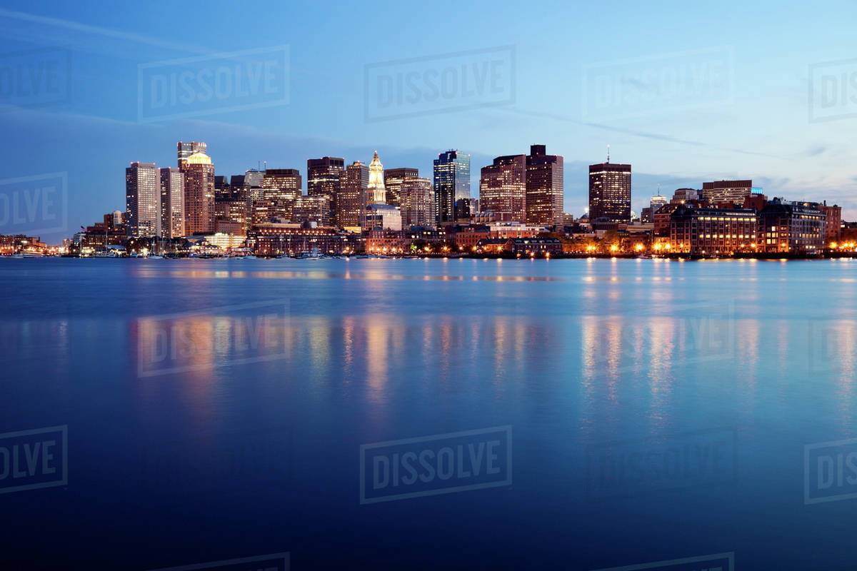 Boston at sunset - Royalty-free Stock Photo | Dissolve