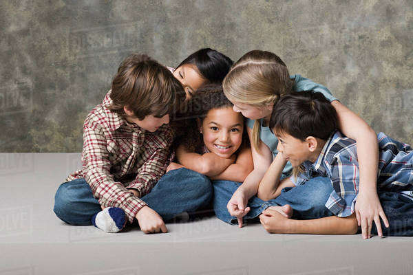 Children (6-7, 8-9) playing together, studio shot - Royalty-free Stock ...