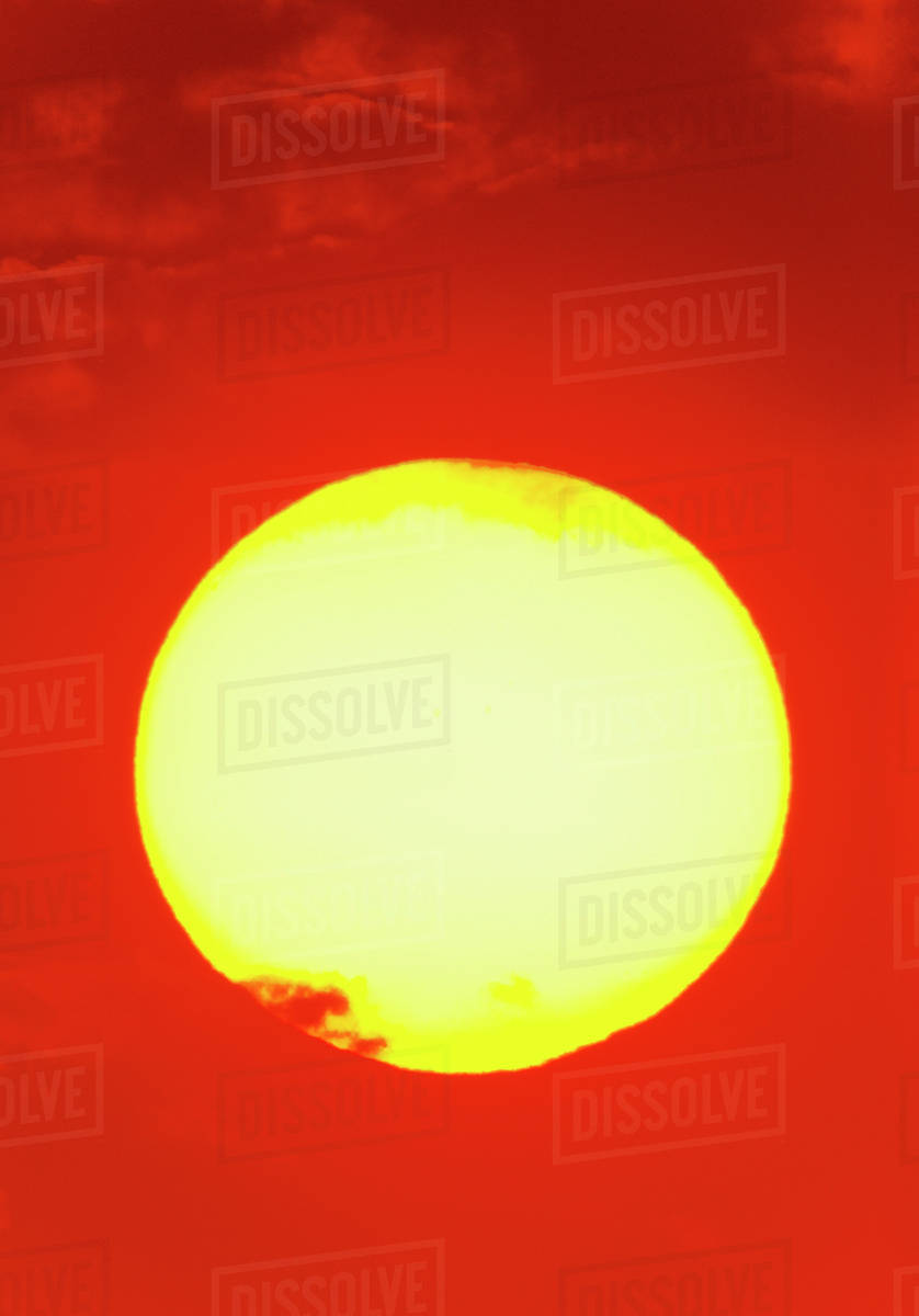 Close-up of large red sun - Royalty-free Stock Photo | Dissolve