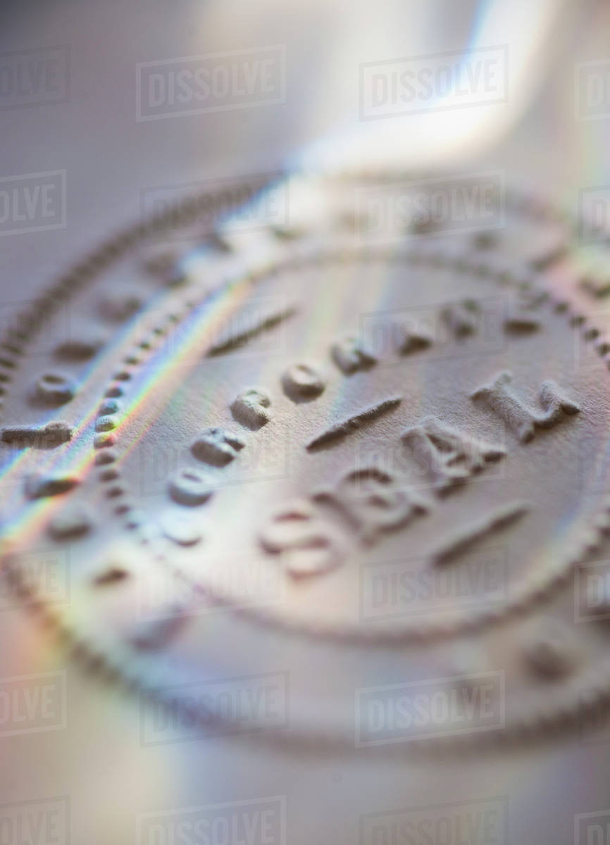 Close up of corporate seal on paper - Royalty-free Stock Photo | Dissolve