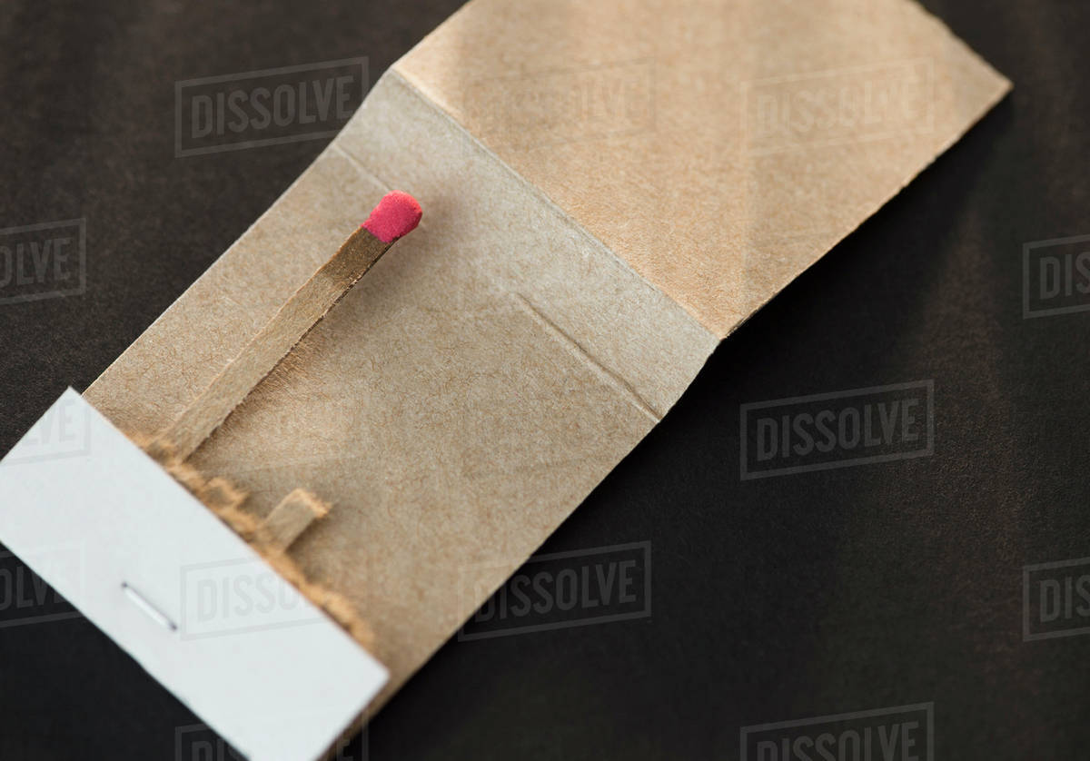 Studio shot of matchstick in box - Royalty-free Stock Photo | Dissolve