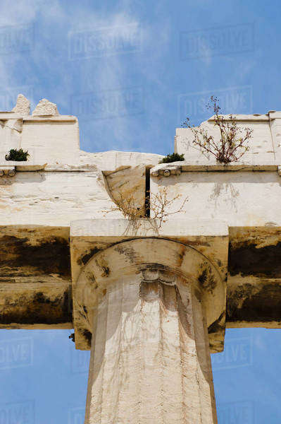 Greece, Athens, Acropolis, Doric column of Propylaea - Royalty-free ...