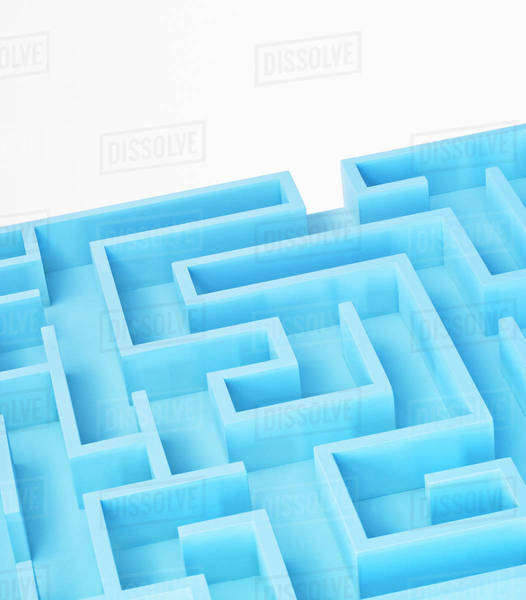 Studio shot of blue maze - Stock Photo - Dissolve