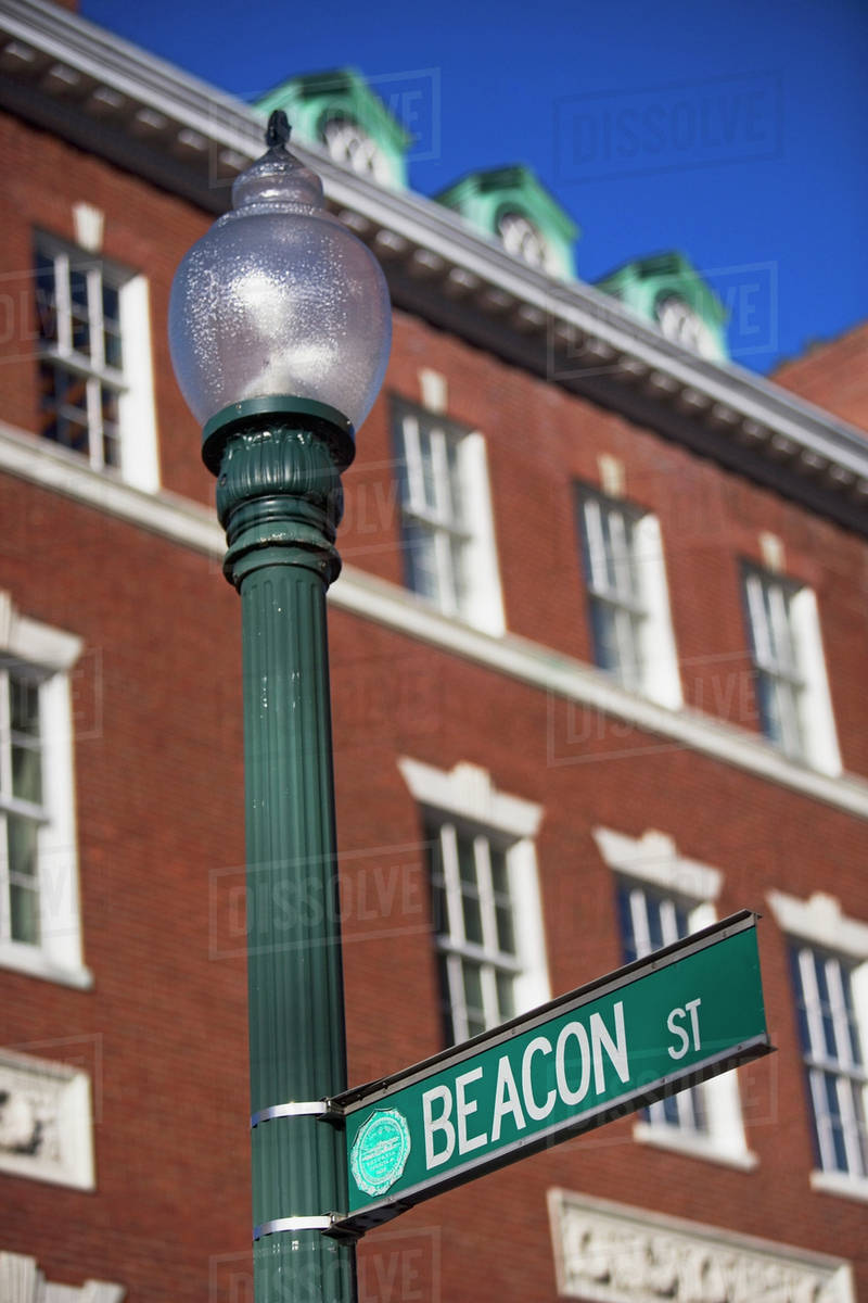 USA, Massachusetts, Boston, Beacon Street sign - Royalty-free Stock ...