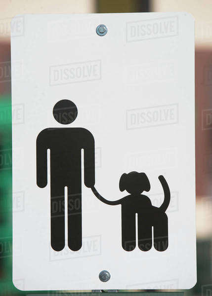 Dog walking sign, Close-up - Royalty-free Stock Photo | Dissolve
