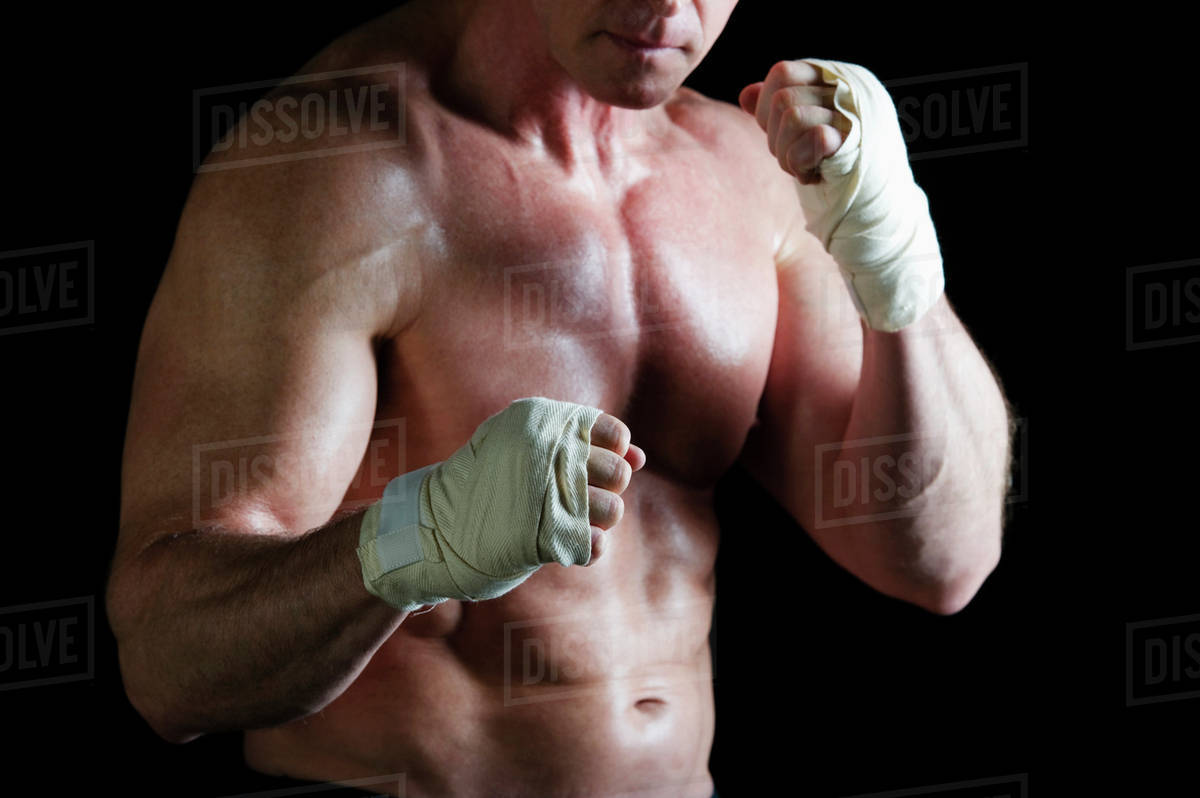 Boxer with taped hands - Royalty-free Stock Photo | Dissolve