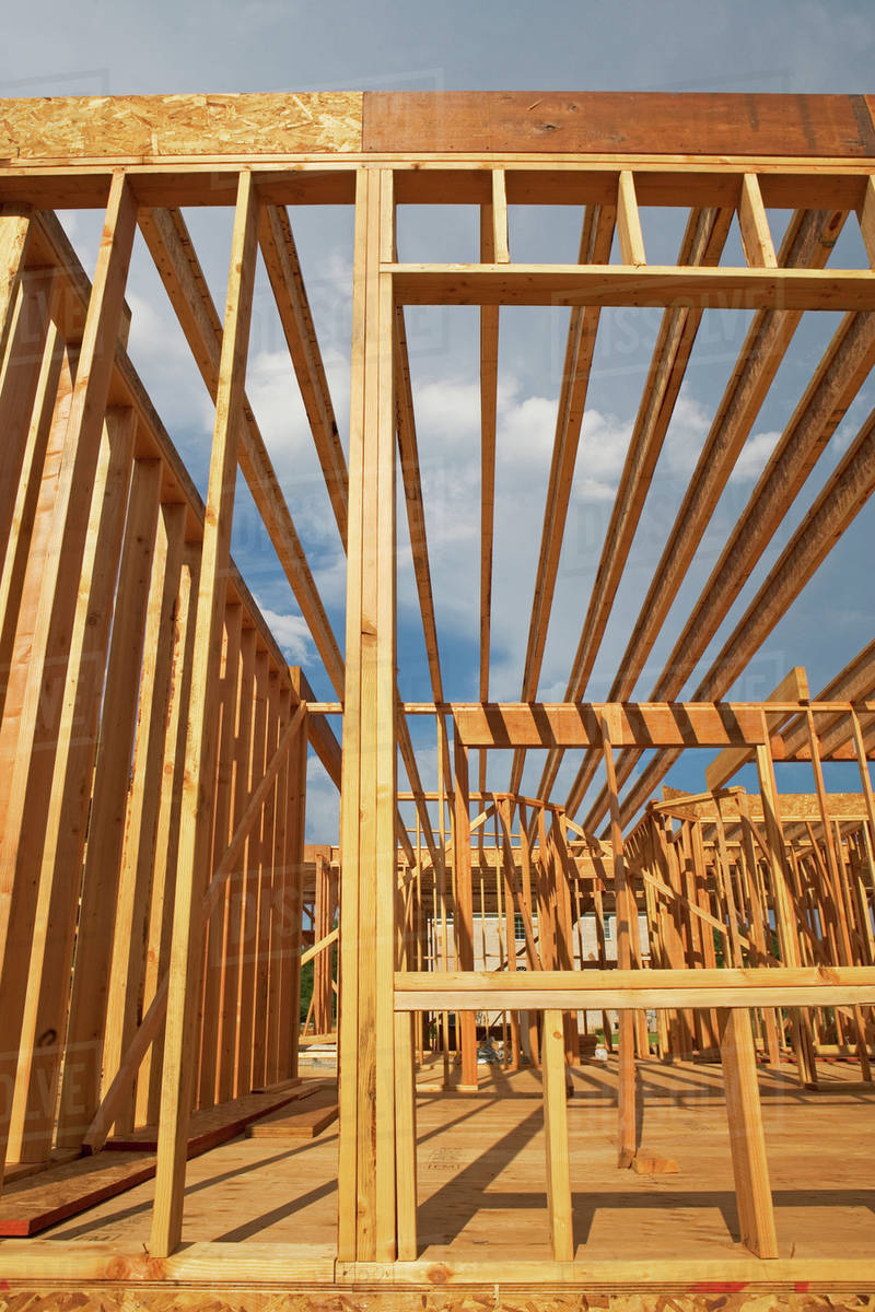 Wood house frame - Stock Photo - Dissolve