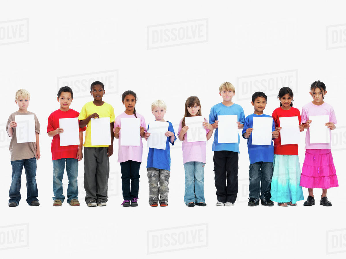 Children holding paper - Royalty-free Stock Photo | Dissolve
