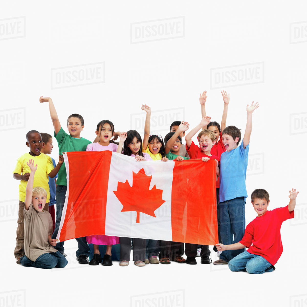 Children holding flag - Royalty-free Stock Photo | Dissolve