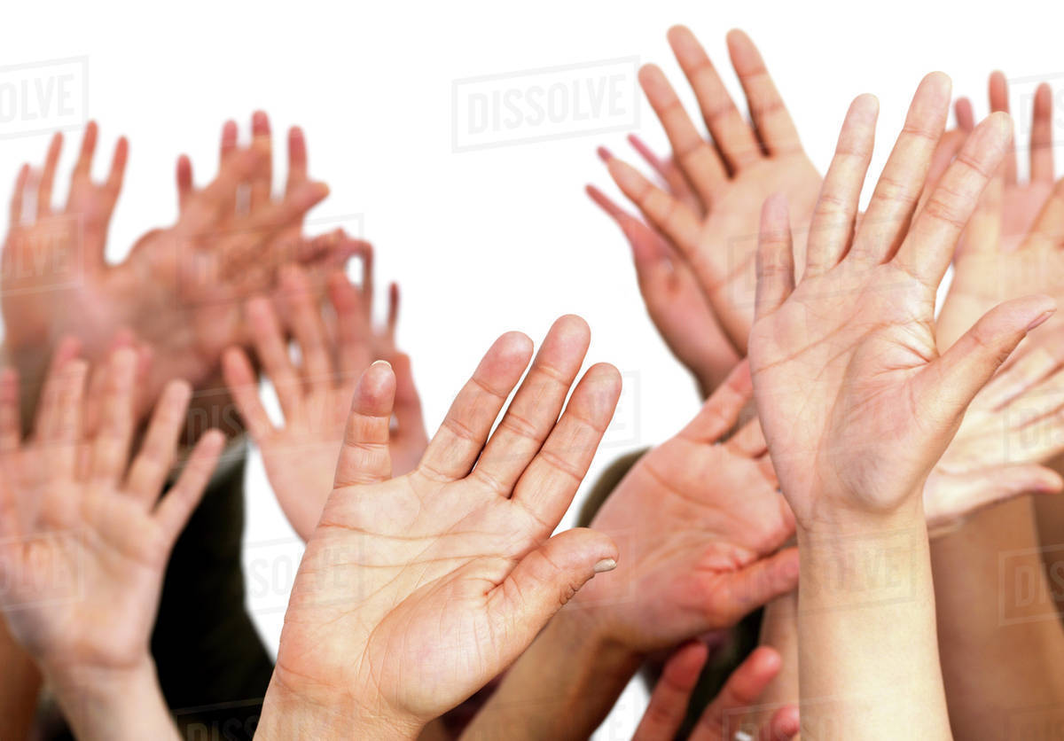 Hands waving - Stock Photo - Dissolve
