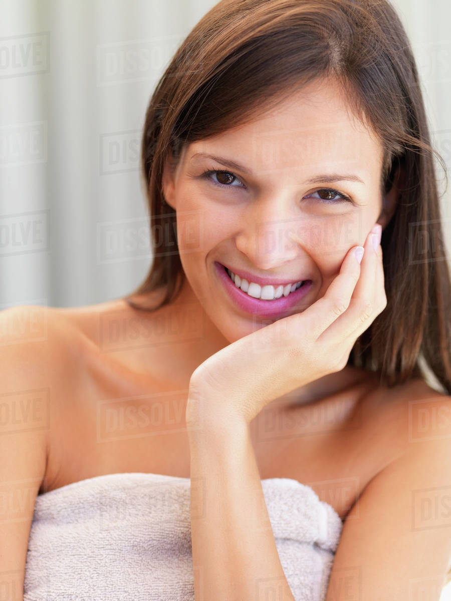 Woman wearing towel - Royalty-free Stock Photo | Dissolve