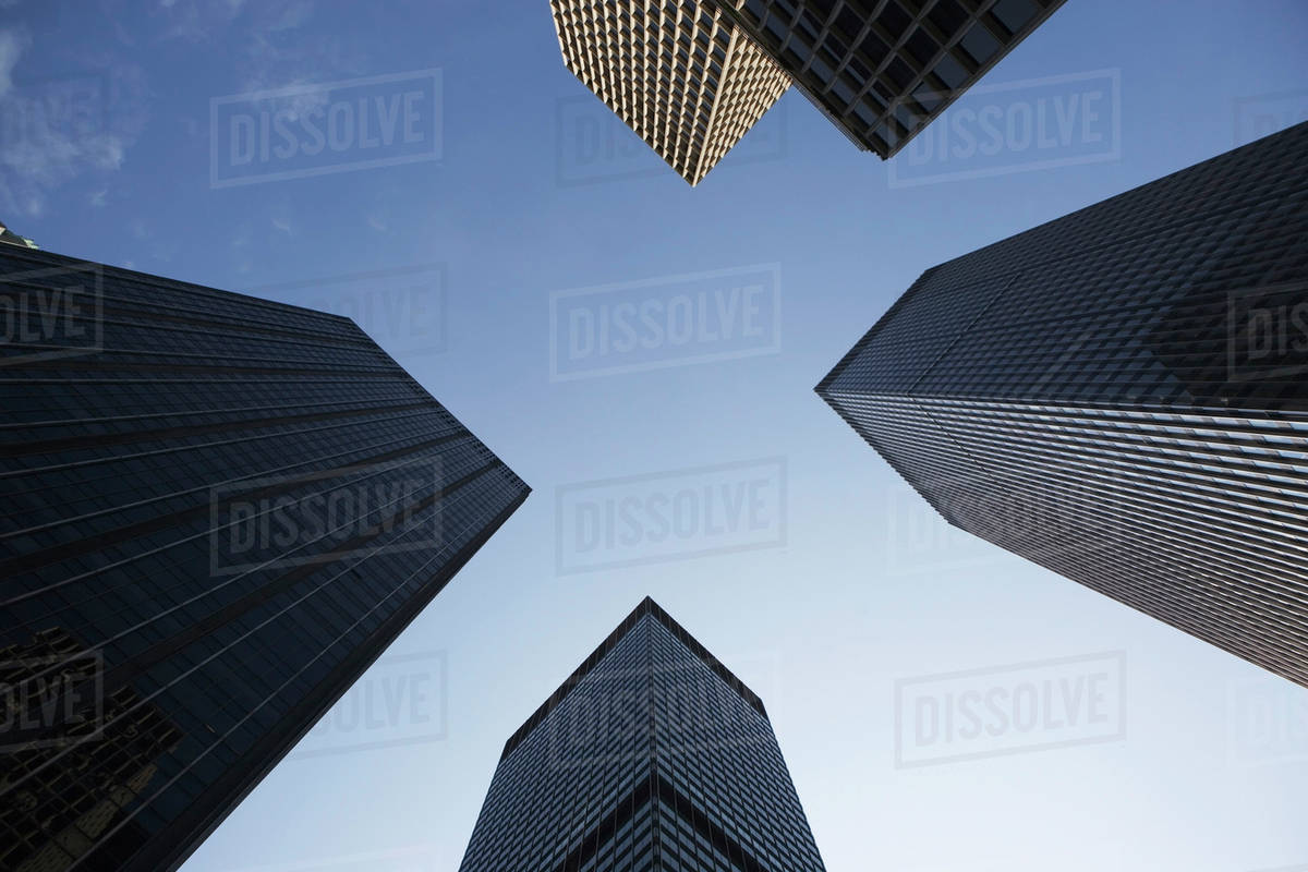 Close up of modern architecture from upward view - Stock Photo - Dissolve