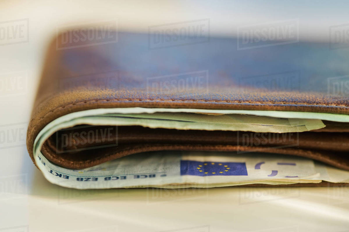 Euro notes in wallet - Royalty-free Stock Photo | Dissolve