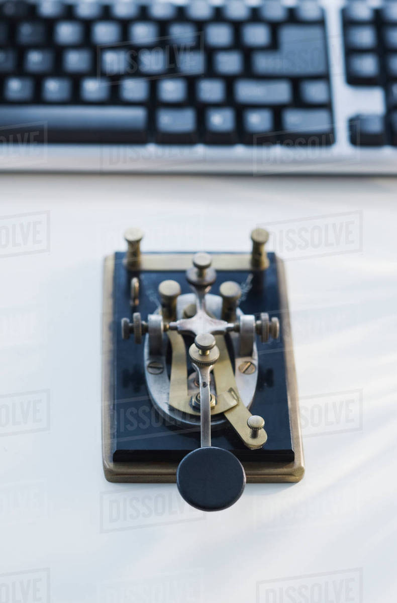 Antique telegraph key and keyboard - Royalty-free Stock Photo | Dissolve