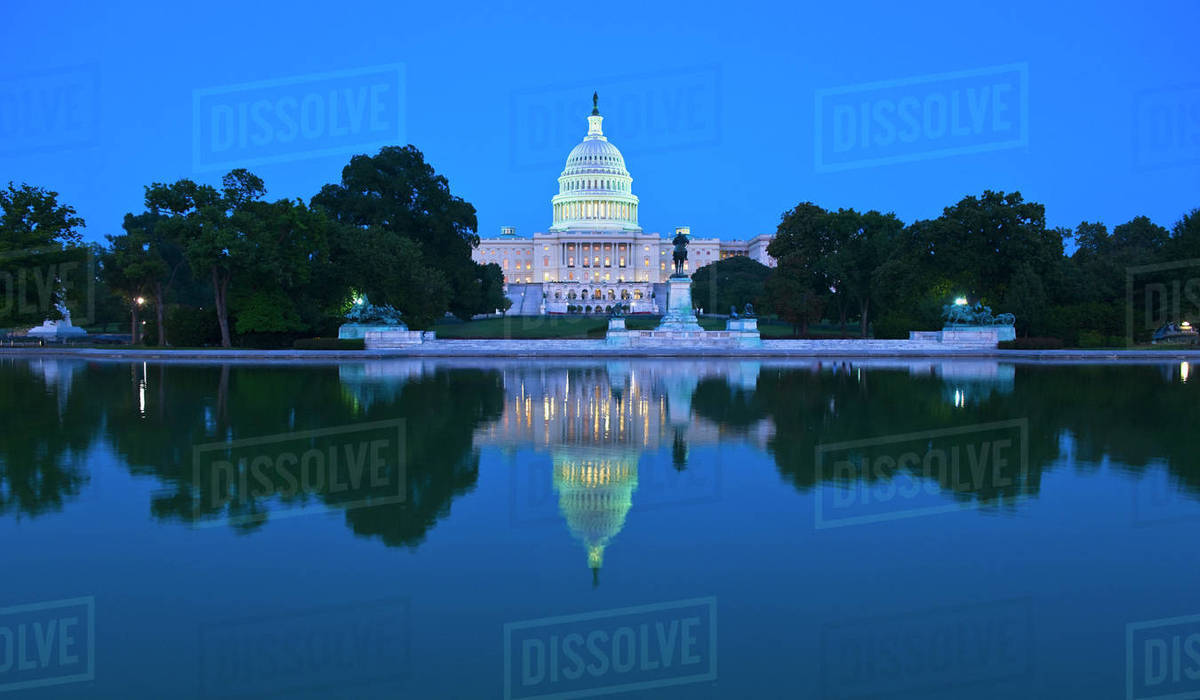Capitol building at dusk - Stock Photo - Dissolve