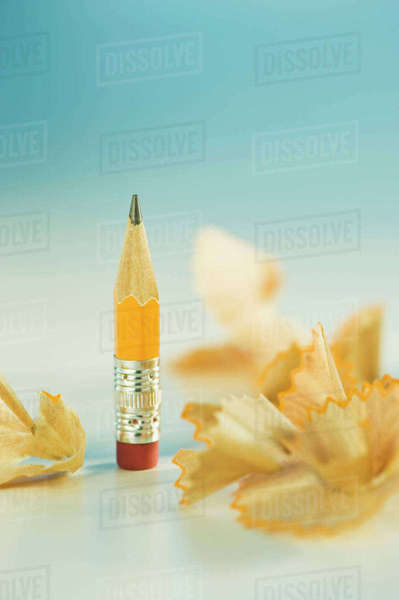 Stubby pencil and shavings - Royalty-free Stock Photo | Dissolve
