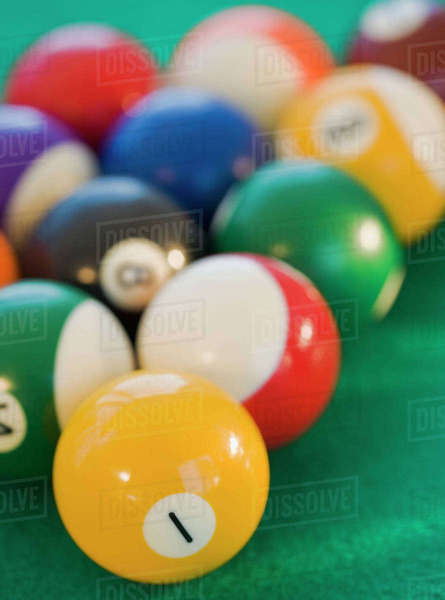 Pool balls in a row - Stock Photo - Dissolve