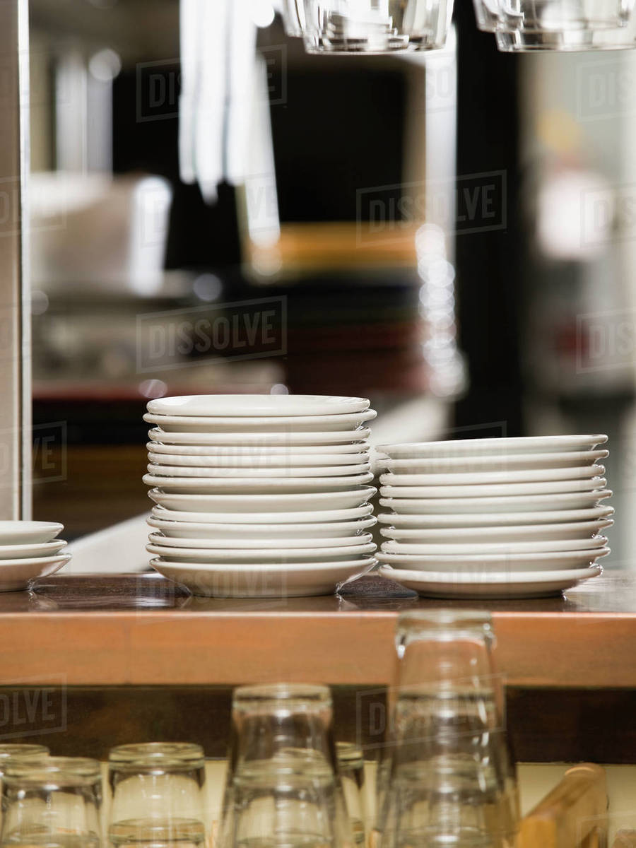 Clean dishes in restaurant - Royalty-free Stock Photo | Dissolve