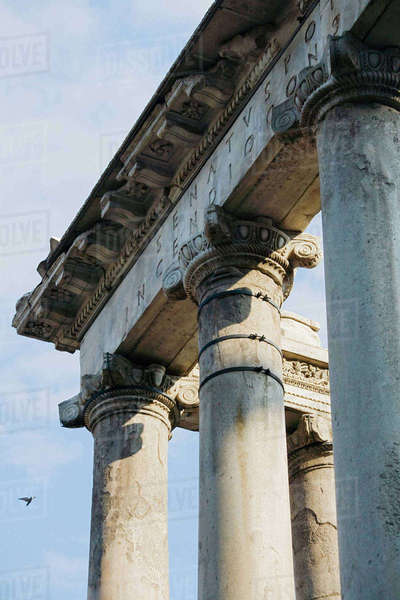 Ionic columns on Temple of Saturnus, Roman Forum, Italy - Royalty-free ...
