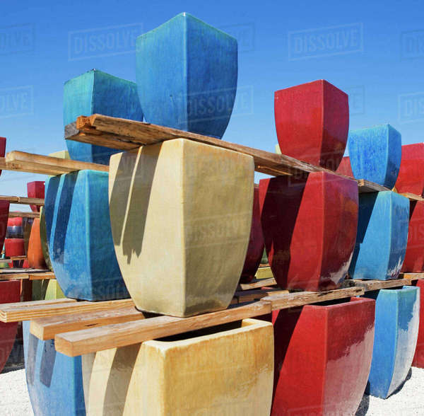 Stacks of glazed pottery vases - Royalty-free Stock Photo | Dissolve