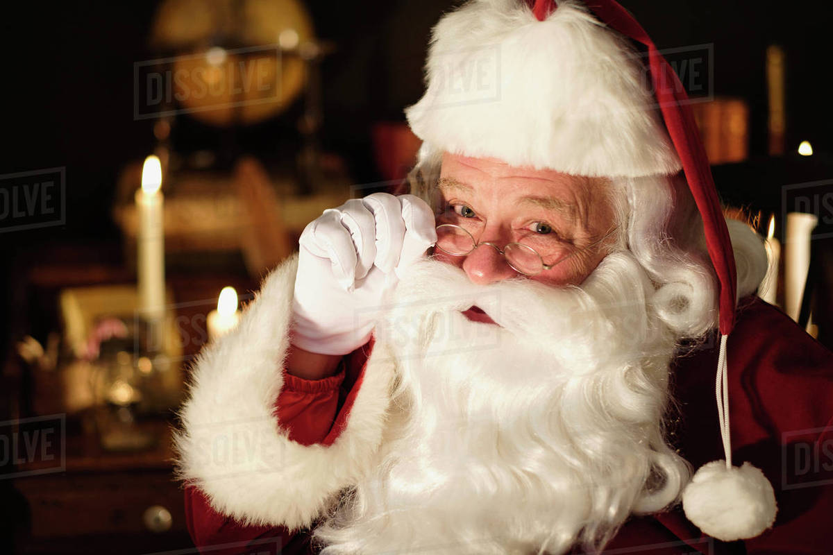 Portrait of Santa Claus wearing eyeglasses - Royalty-free Stock Photo ...