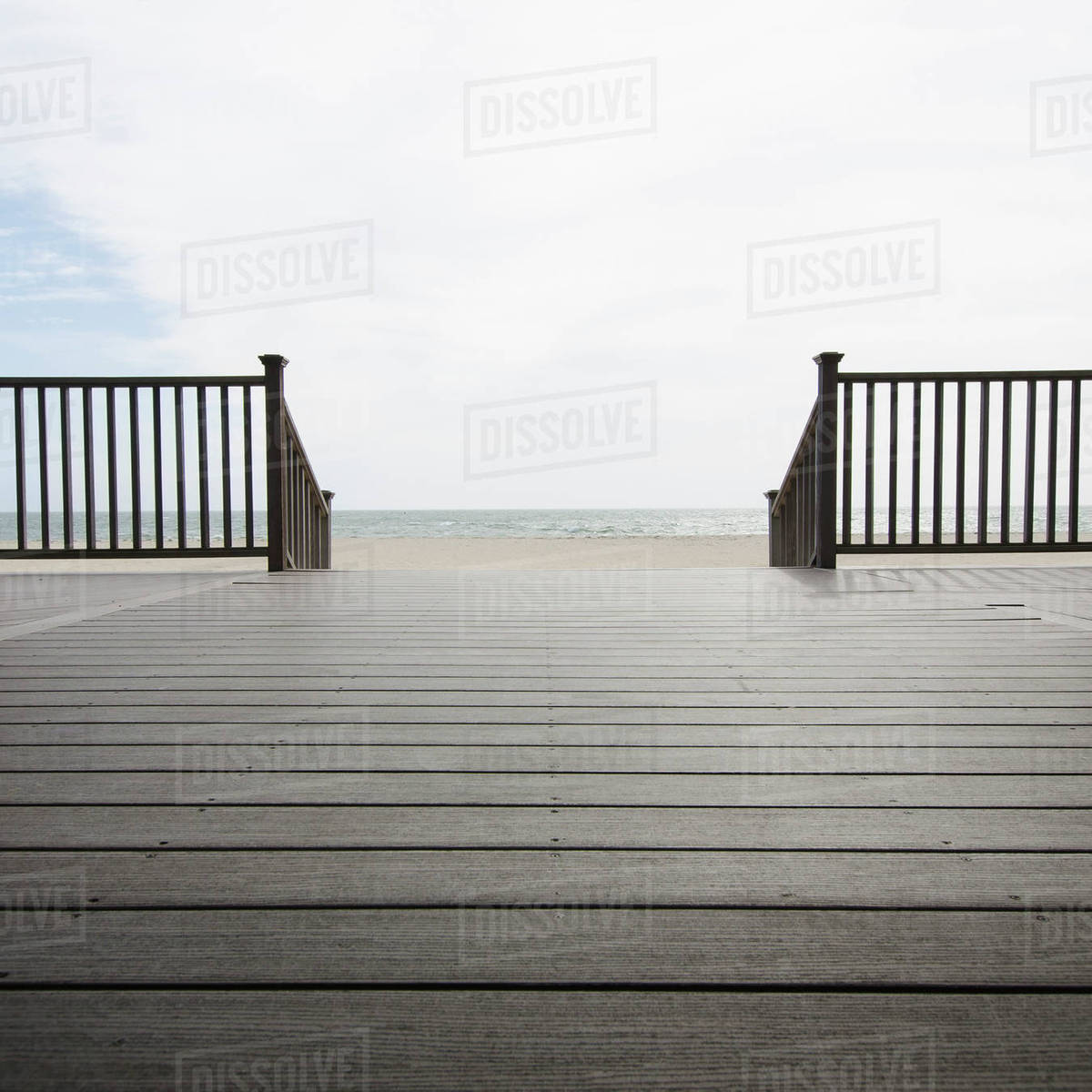 Massachusetts, Wooden promenade on beach - Stock Photo - Dissolve